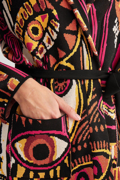 Eye Patterned Orange Knitwear Cardigan – Join Us